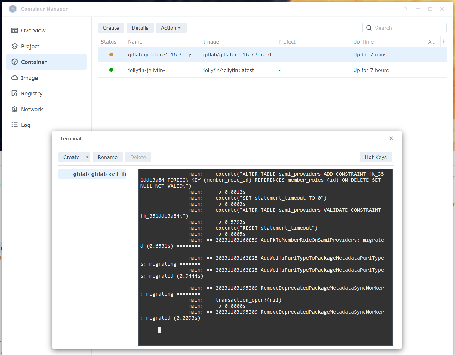 Upgrading GitLab Docker Image Using Synology Container Manager - www.jammer.biz